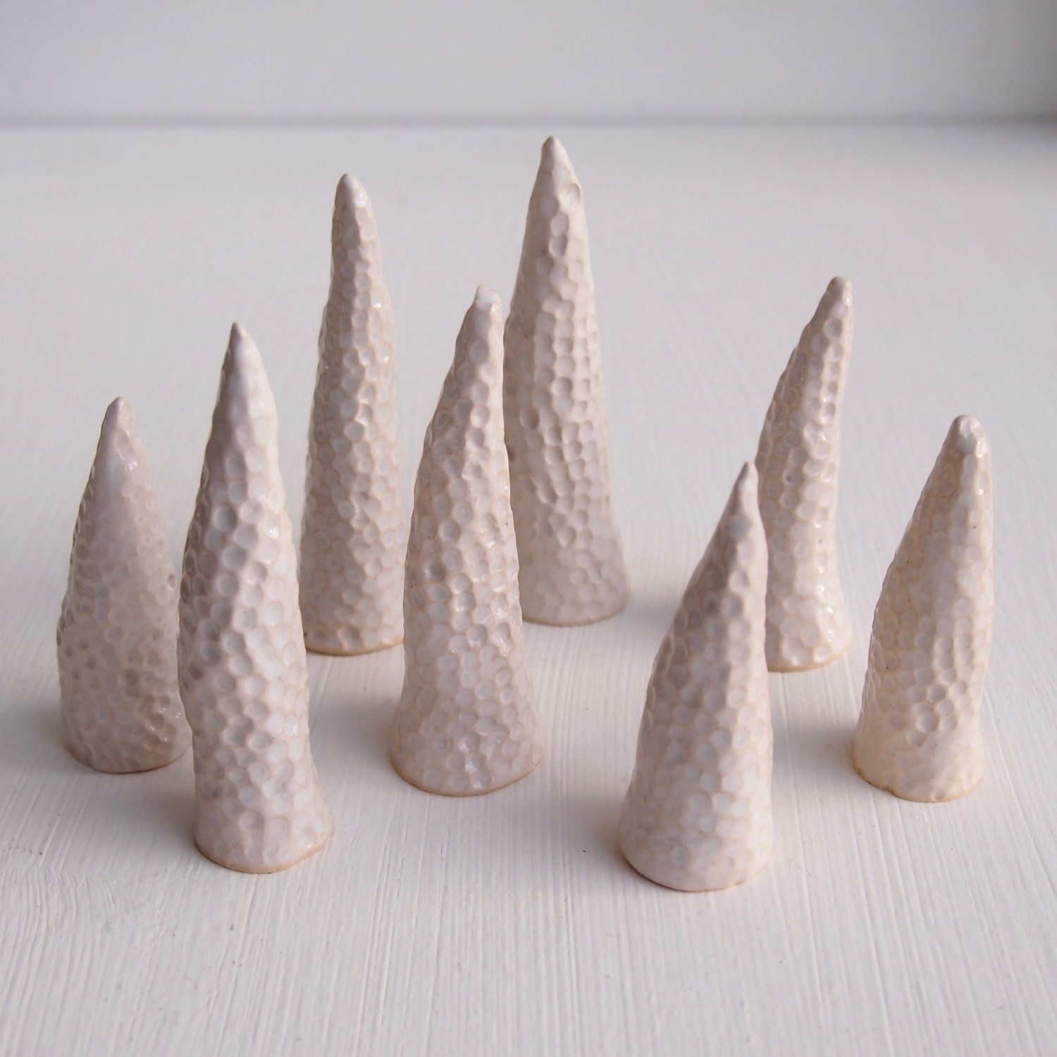 White Handmade Ceramic Ring Cones Jewellery Storage Ring - Etsy Australia
