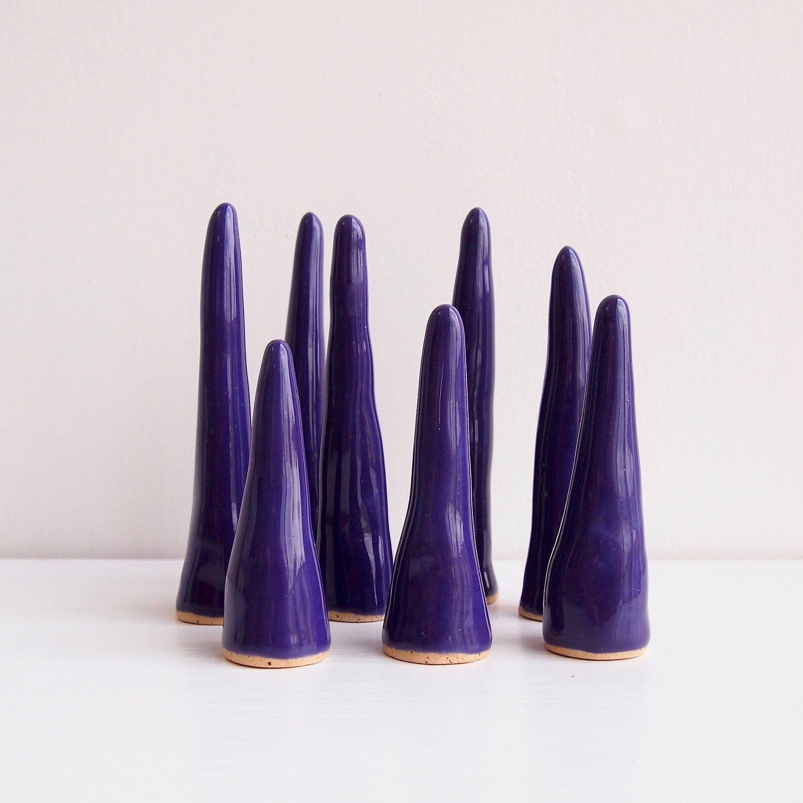Ceramic Glossy Purple Ring Cones Purple Pottery Ring Cones - Etsy