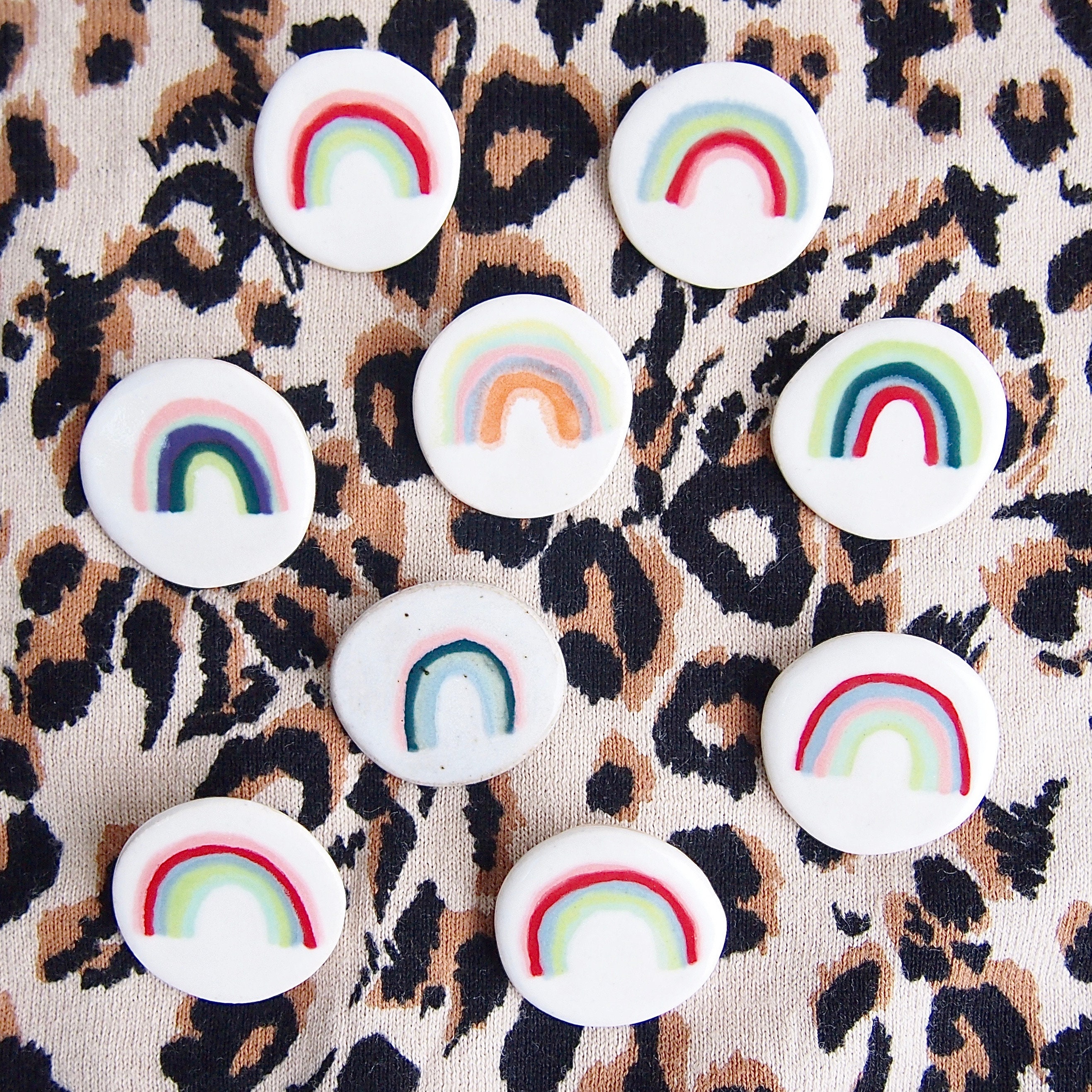 Rainbow Ceramic Pin Brooch Ceramic Rainbow Pin Brooch - Etsy