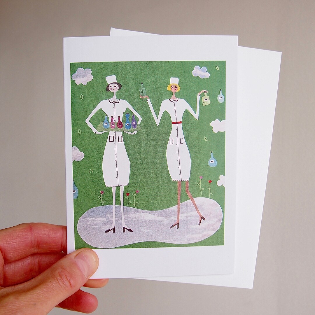 Nurses Get Well / Birthday / Thank You Card , Nurses Uniform Card ...