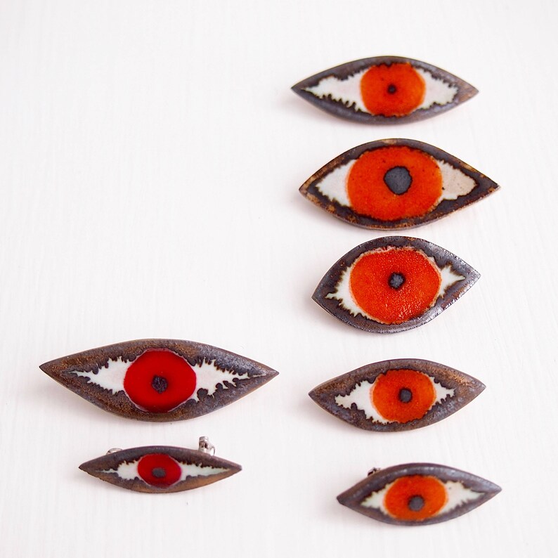 Ceramic Eye Pin Badge Brooch Many Colours Jewel Colours Eye - Etsy