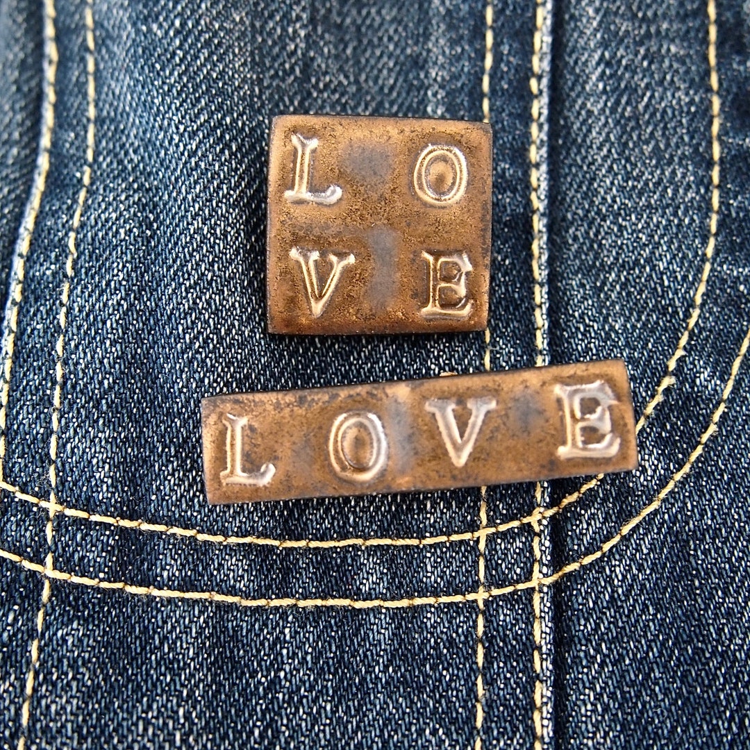 Handmade Gold Valentines Love Ceramic Brooch Pin, Pottery Gold Love ...