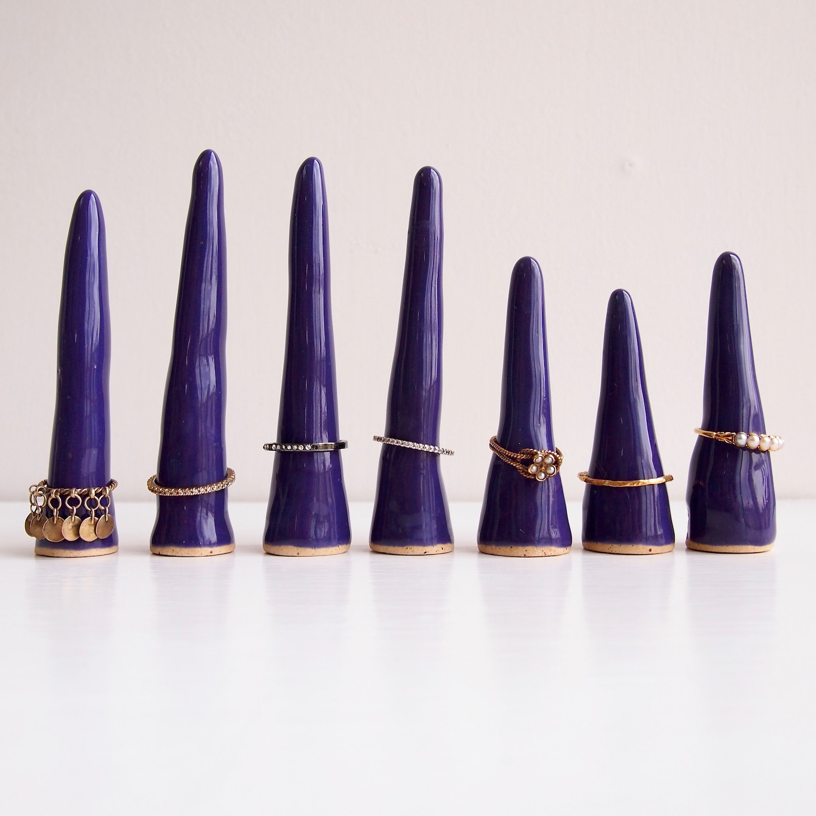 Ceramic Glossy Purple Ring Cones Purple Pottery Ring Cones - Etsy