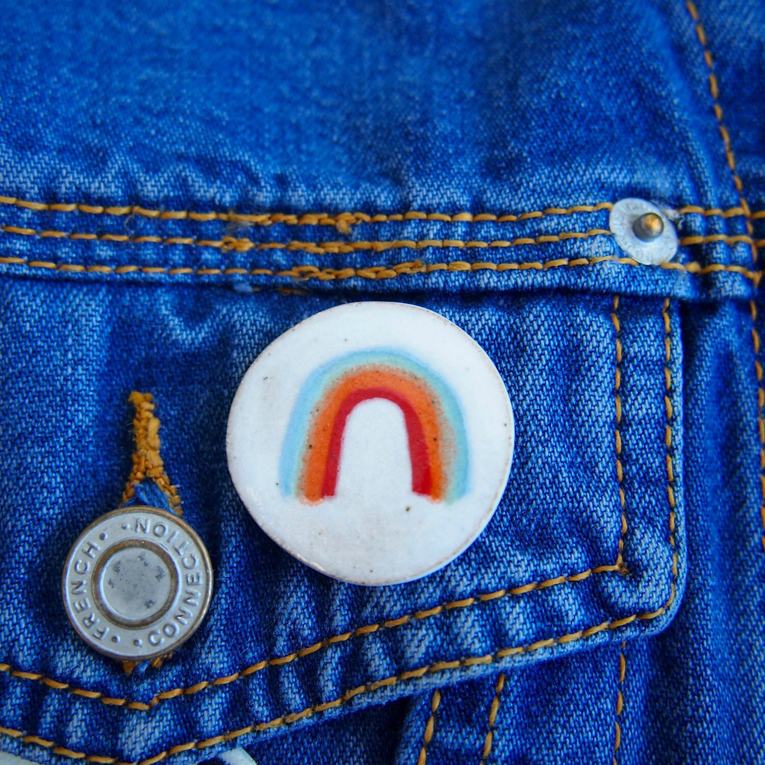 Rainbow ceramic pin brooch ceramic rainbow pin brooch | Etsy