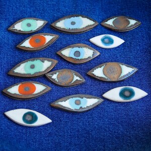 Ceramic Eye Pin Badge Brooch Many Colours, Jewel Colours Eye Jewellery ...