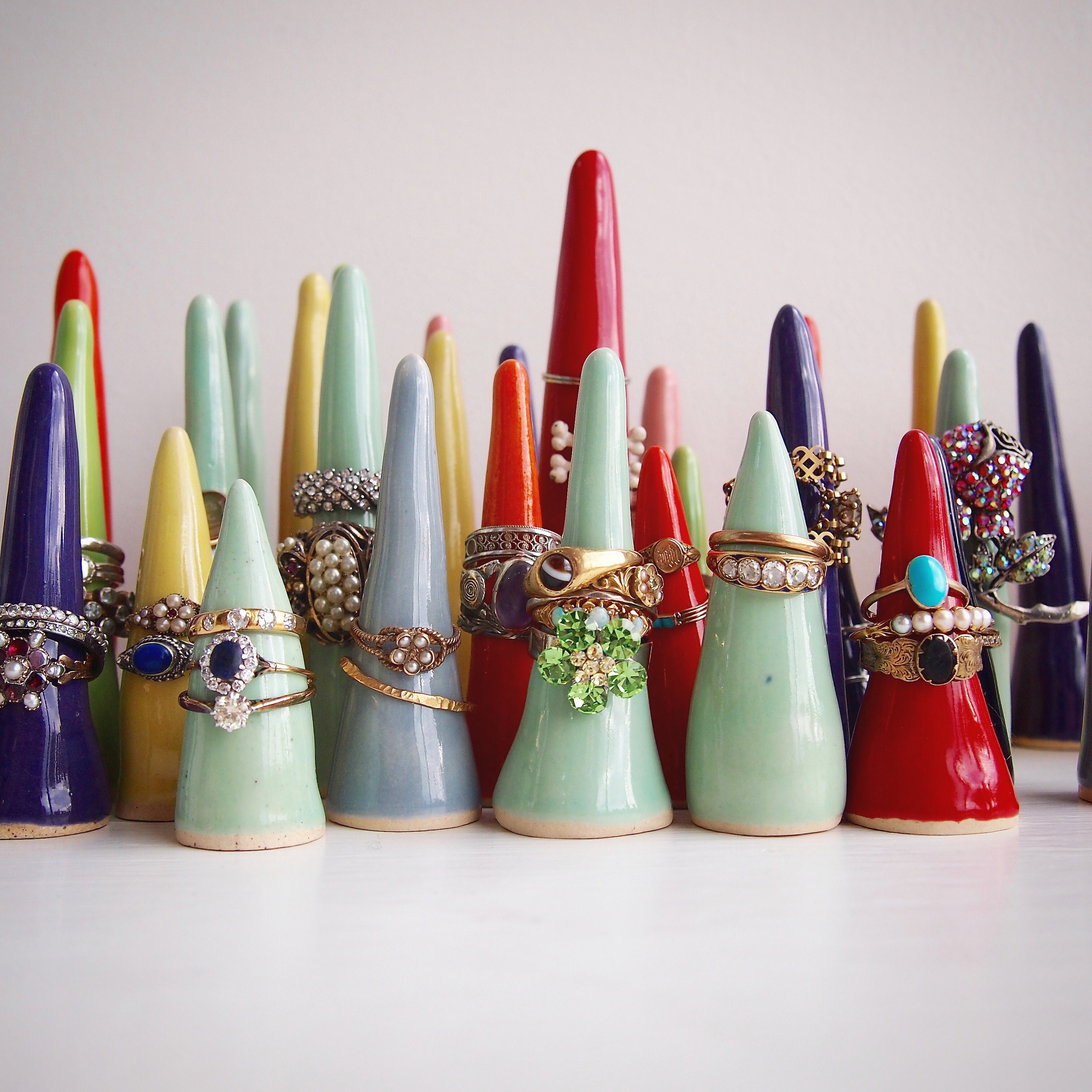 Ceramic Glossy Rainbow Ring Cones, Multicolour Rainbow Ring Cones, Ring ...