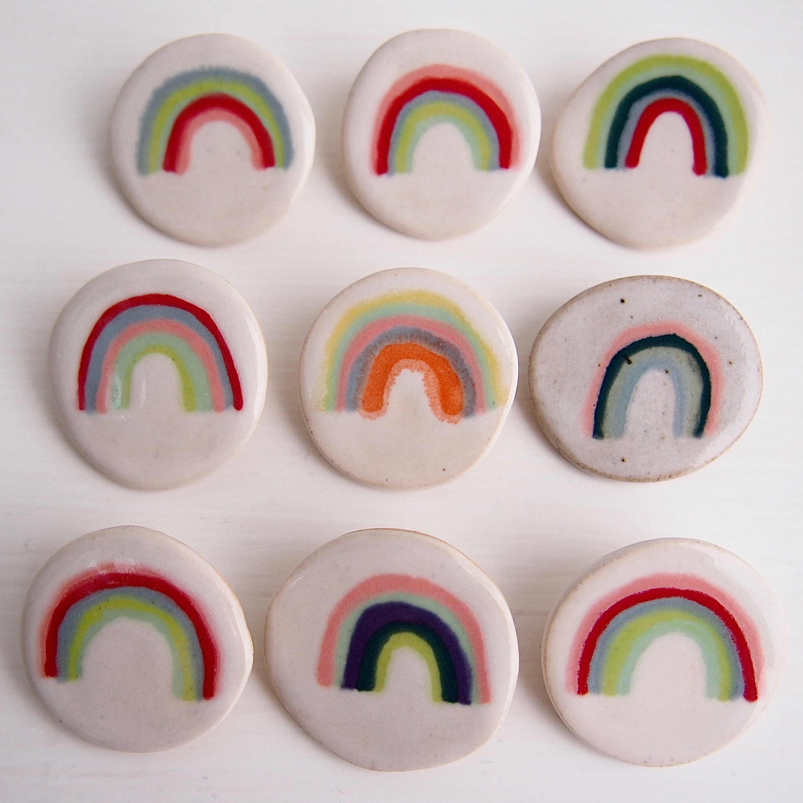 Rainbow Ceramic Pin Brooch Ceramic Rainbow Pin Brooch - Etsy