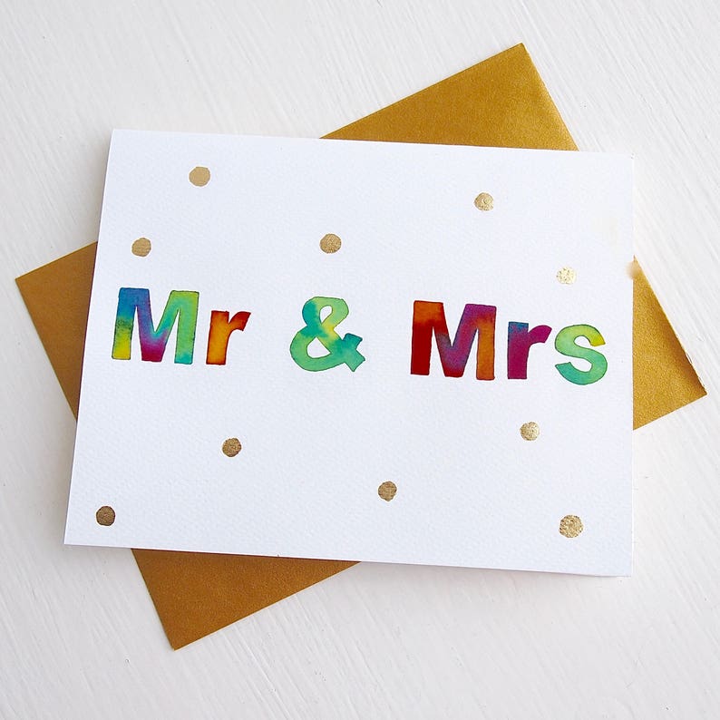 Handmade Mr & Mrs Wedding Card Wedding Card Mr and Mrs Card - Etsy