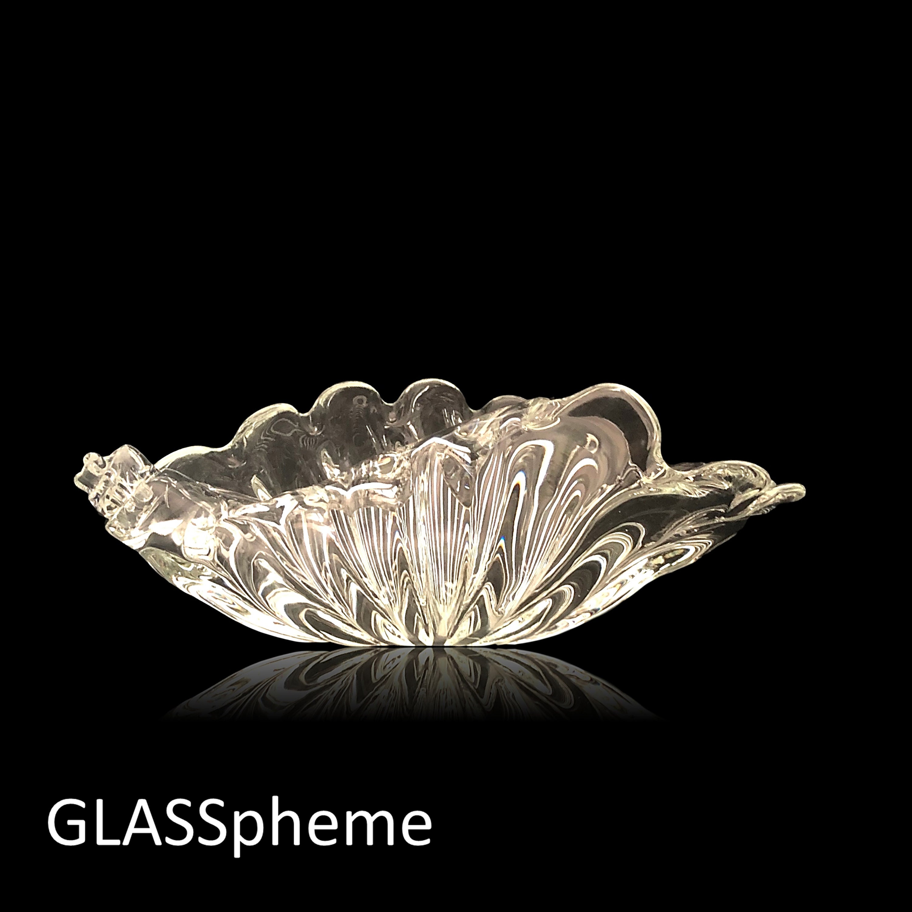 KILLER Modern MURANO CRYSTAL Glass Shell Centerpiece| Bowl | Dish