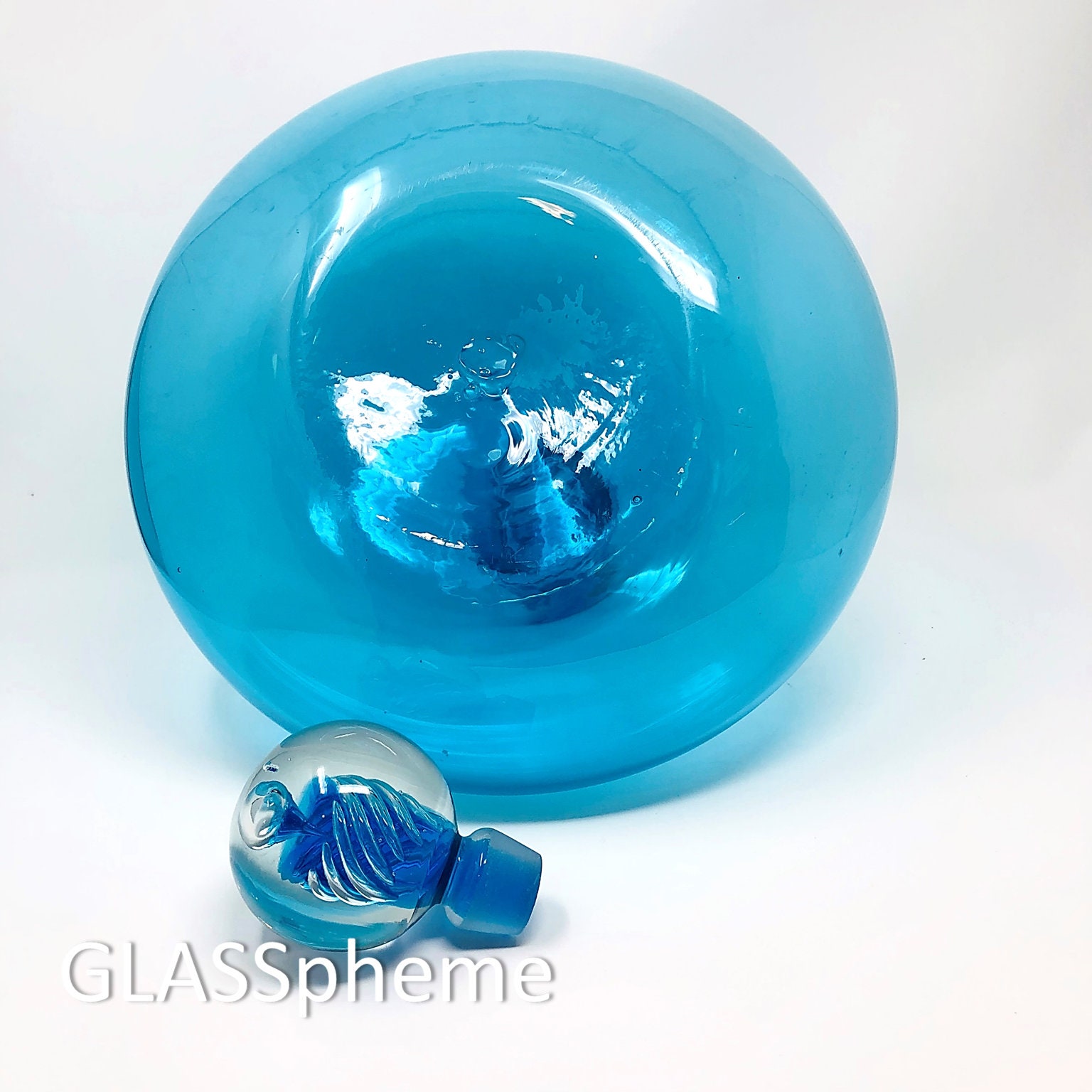 MASSIVE BLENKO Joel MYERS #6716 Glass Decanter w Air Twist Stopper in ...