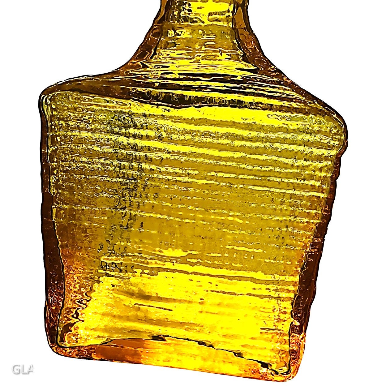 BLENKO Joel Myers #6224L Textured Glass Decanter in JONQUIL--Museum Quality