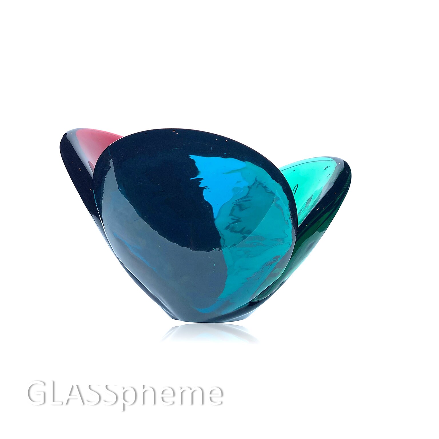 1958-Only BLENKO Wayne Husted #5831 Tri-Color Glass Bowl - MINT w/Acid ...