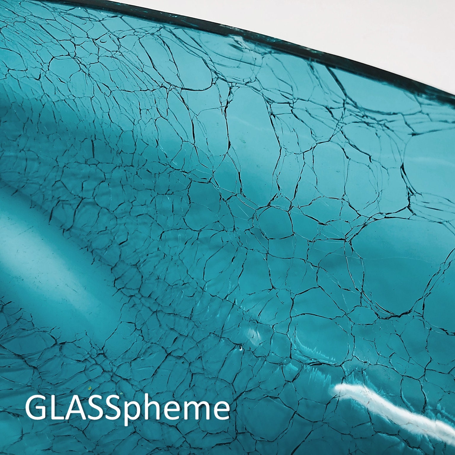 BLENKO Winslow Anderson #964L Crackle Glass Horn Vase | Cornucopia in ...