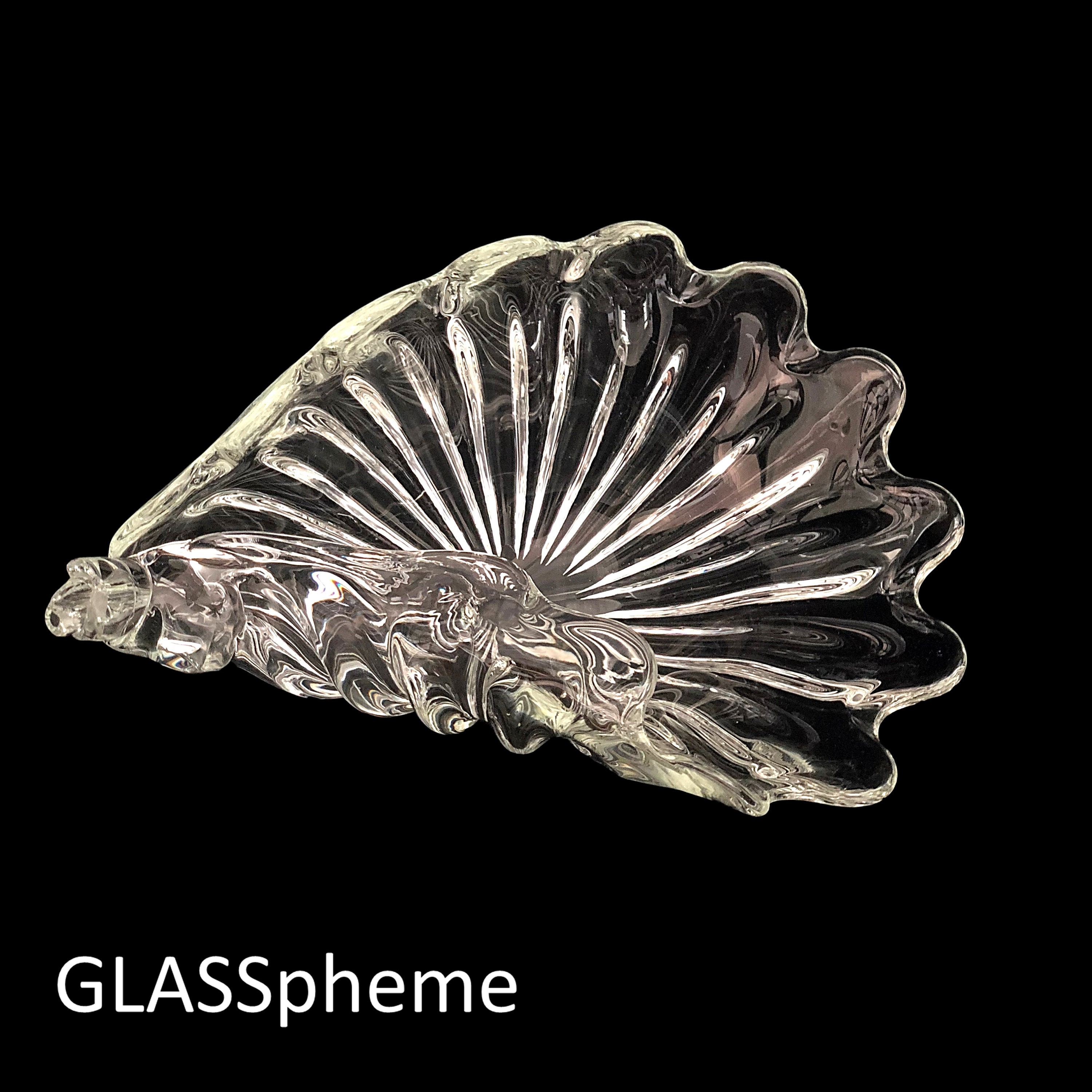 KILLER Modern MURANO CRYSTAL Glass Shell Centerpiece| Bowl | Dish