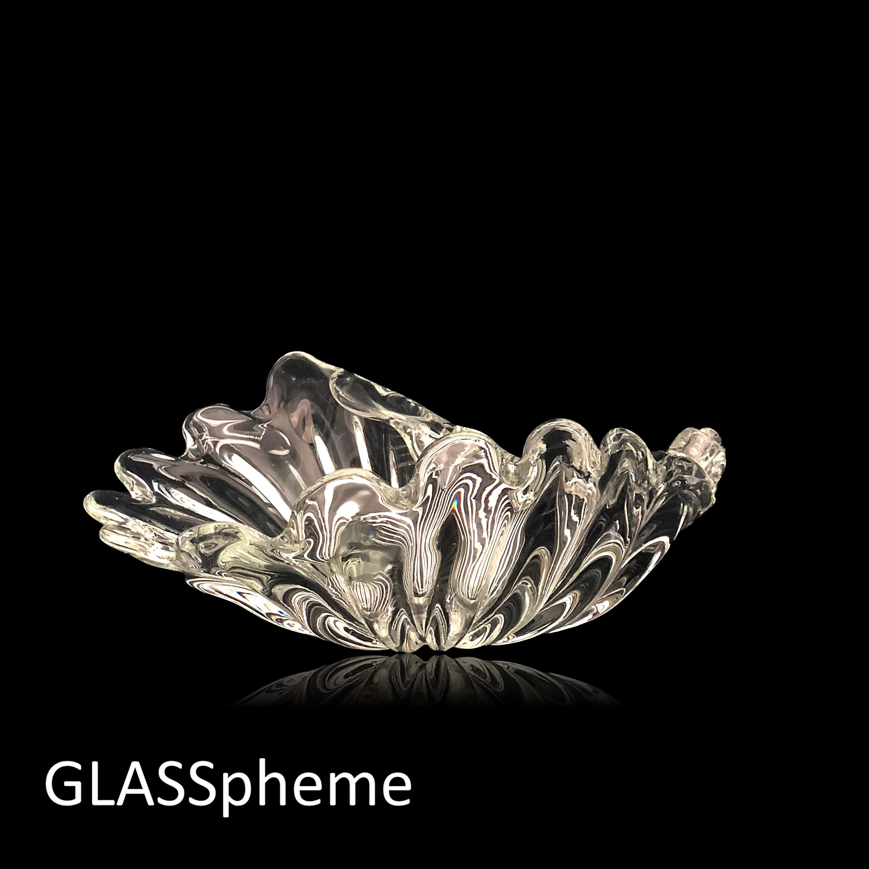 KILLER Modern MURANO CRYSTAL Glass Shell Centerpiece| Bowl | Dish