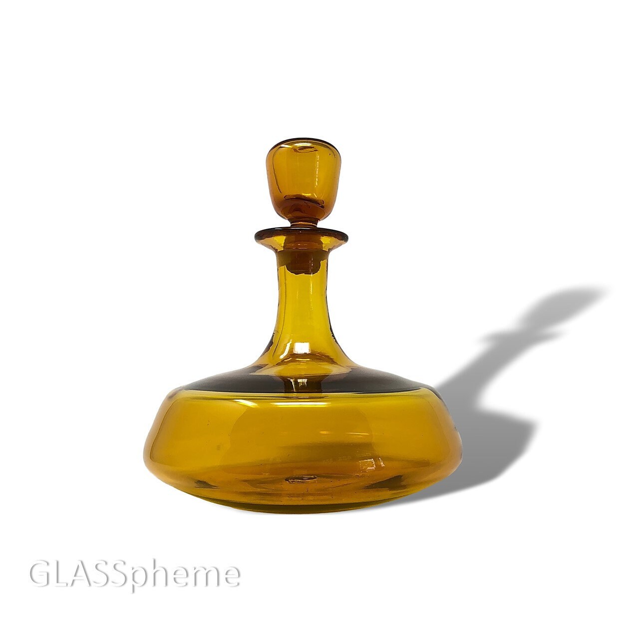 C.1950s BLENKO Wayne Husted #565 Glass Decanter in GOLD - MINTY