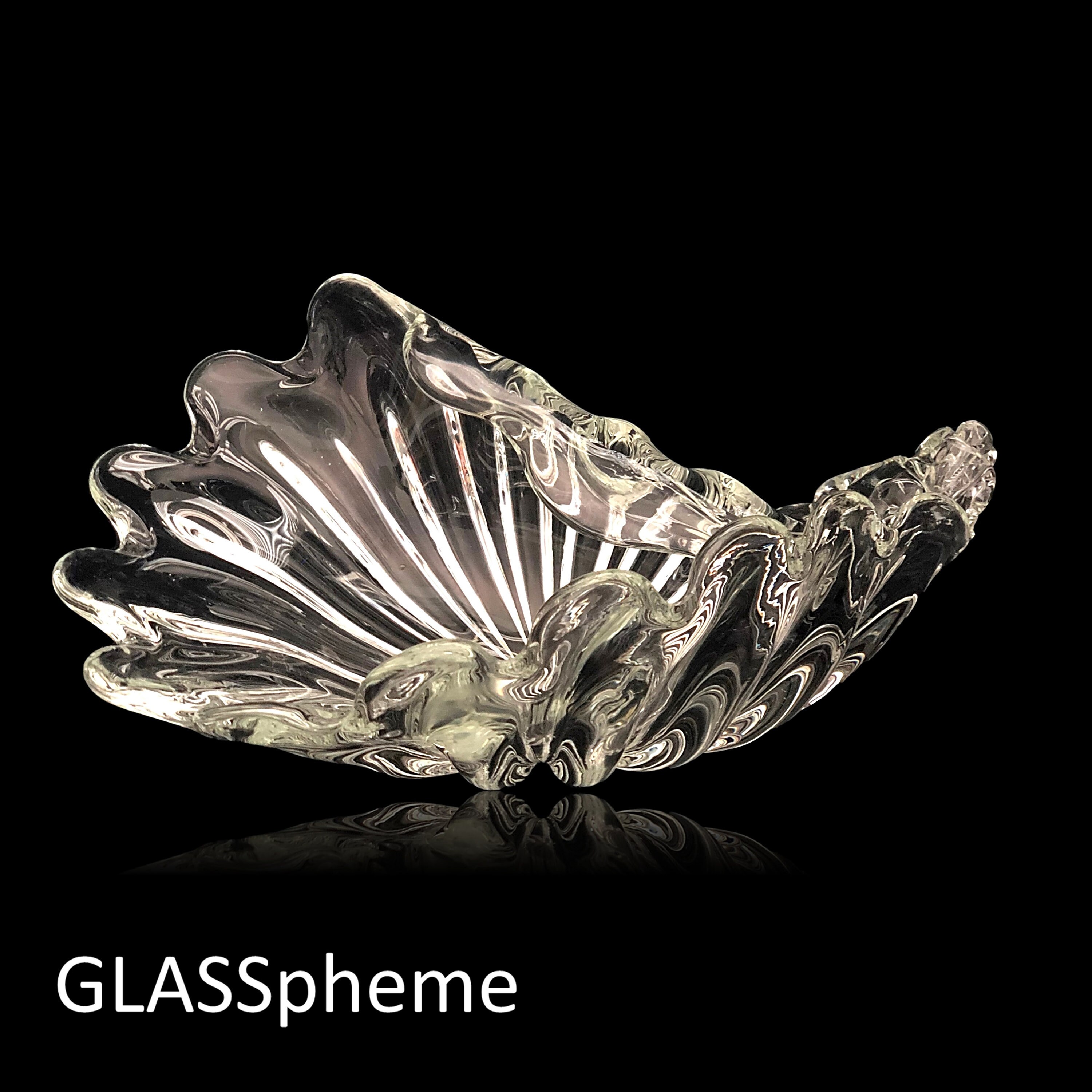 KILLER Modern MURANO CRYSTAL Glass Shell Centerpiece| Bowl | Dish