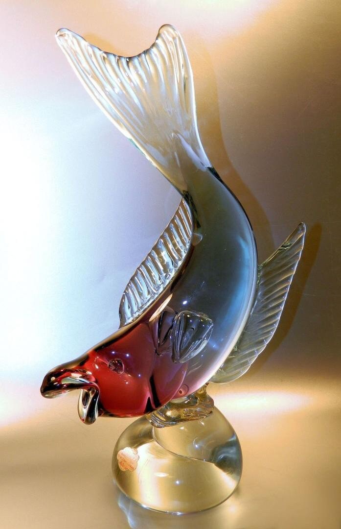 MONUMENTAL C.1960s Alfredo BARBINI MURANO Orange Sommerso | Cased ...