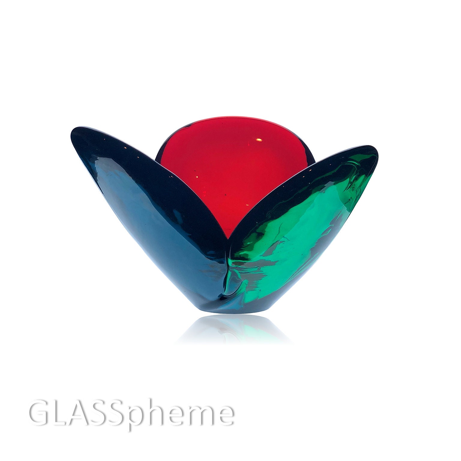 1958-Only BLENKO Wayne Husted #5831 Tri-Color Glass Bowl - MINT w/Acid ...