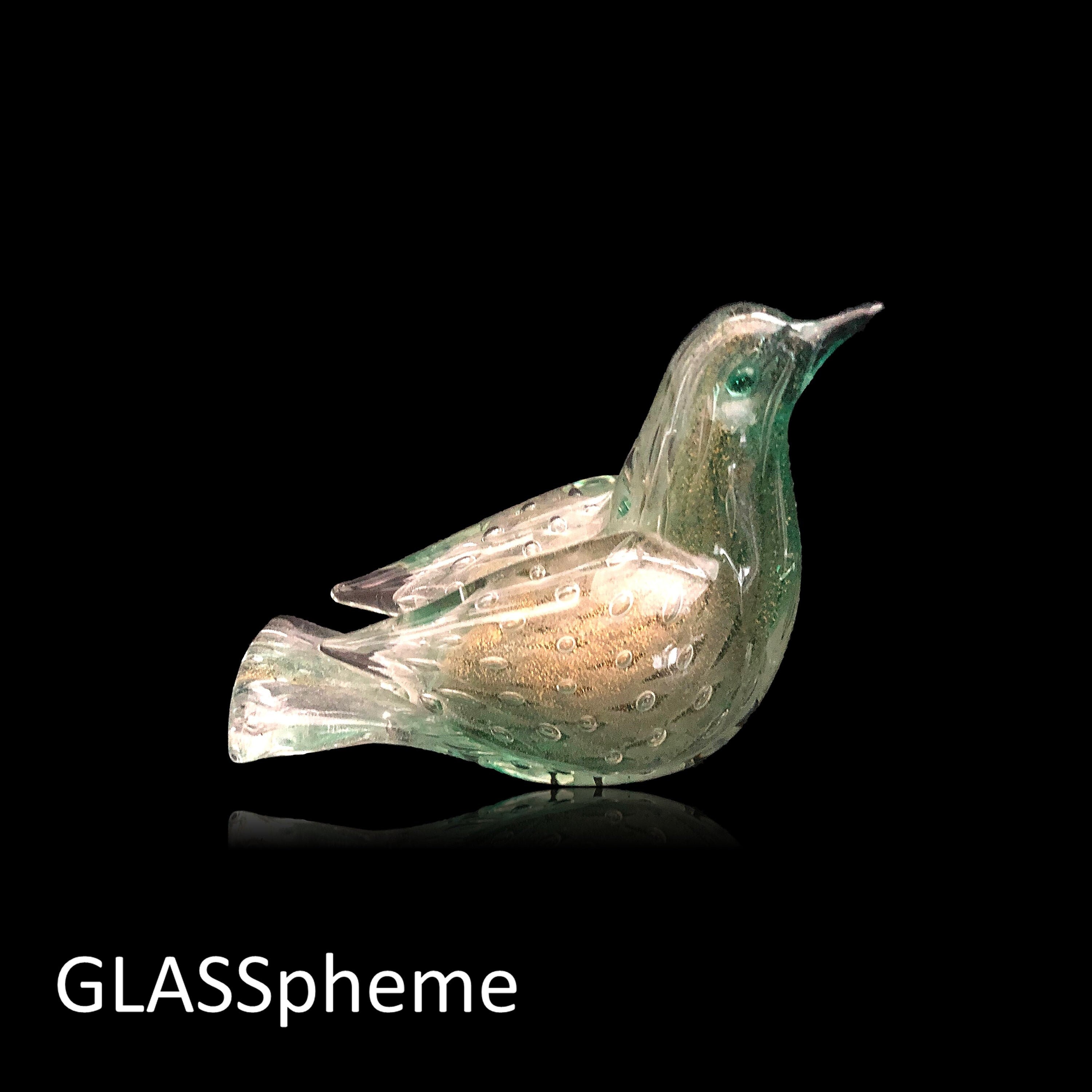 RARE C.1930s Barbini VAMSA Murano Sfumato Glass Bird Sculpture