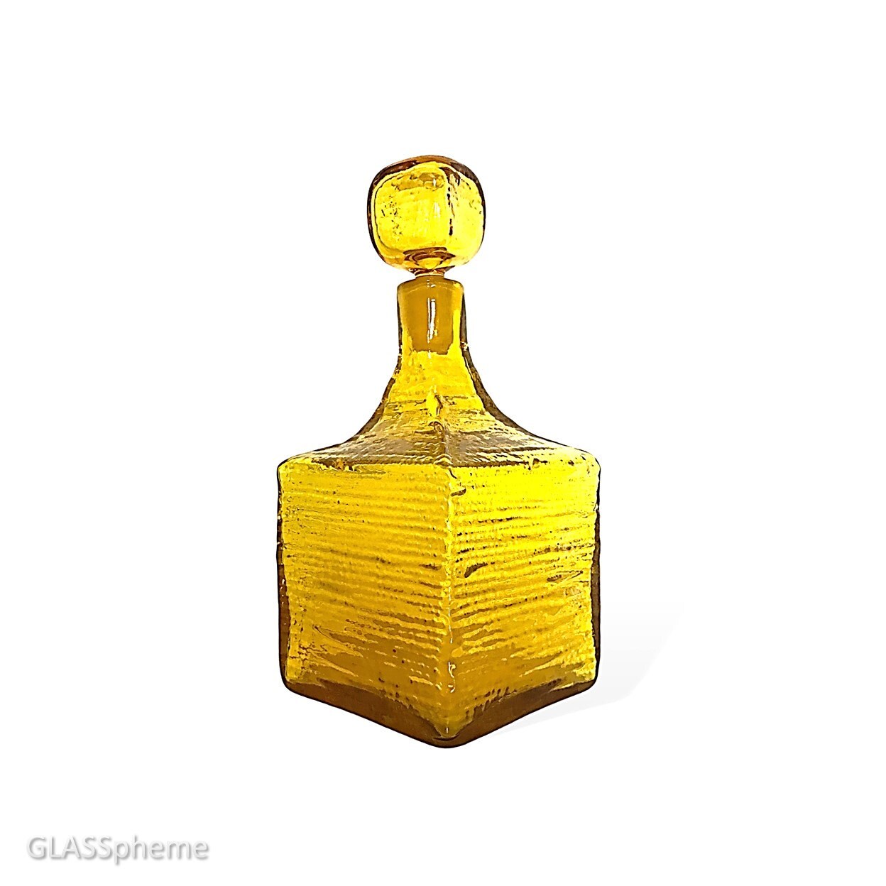 BLENKO Joel Myers #6224L Textured Glass Decanter in JONQUIL--Museum Quality