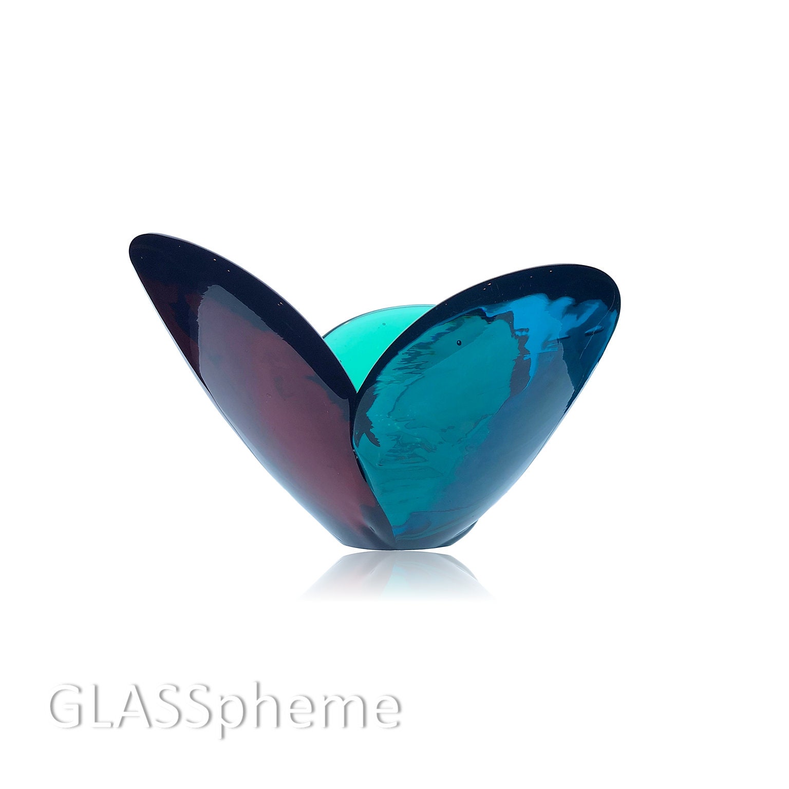 1958-Only BLENKO Wayne Husted #5831 Tri-Color Glass Bowl - MINT w/Acid ...