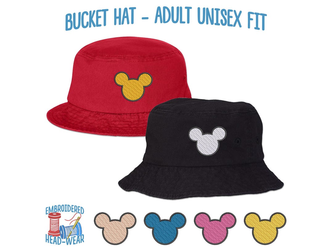 Mickey Mouse Embroidered Bucket Hat | Adult Unisex Fit Mickey Bucket ...