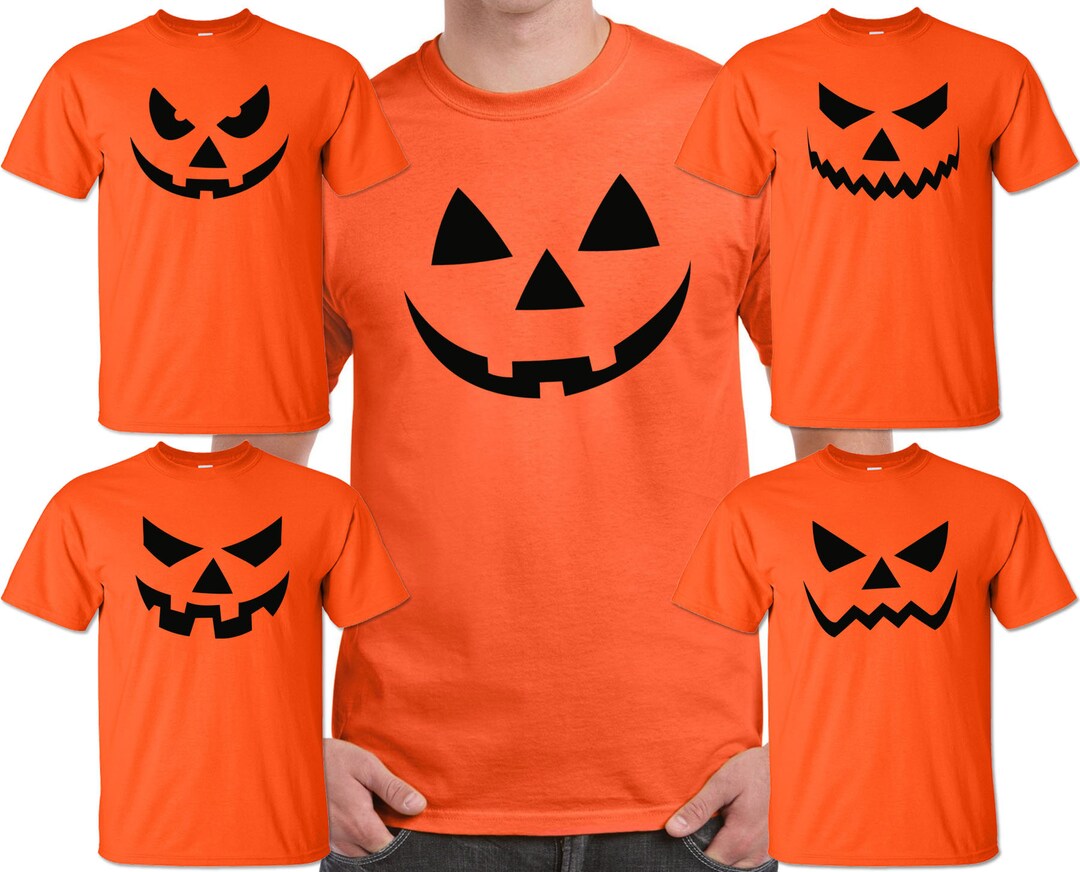 Halloween Pumpkin Face Jack O Lantern T-shirt Costume Five Different ...