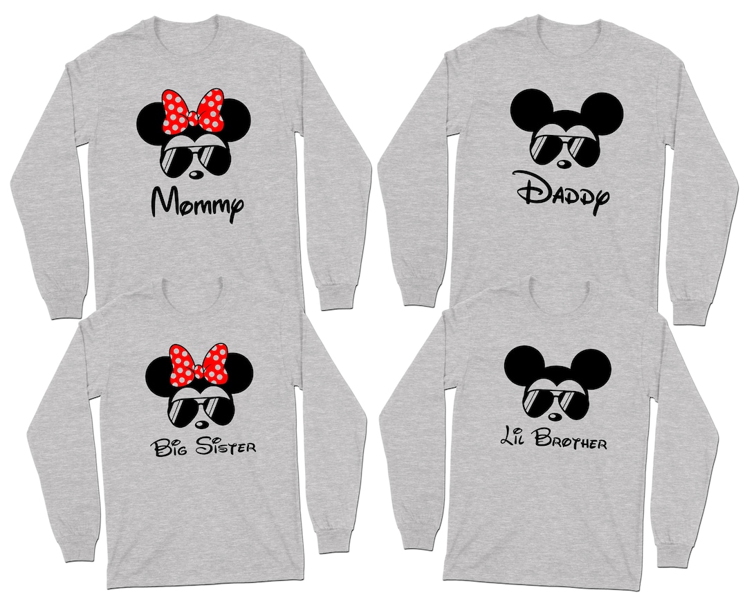 Mickey Mouse Minnie Mouse Aviator Sunglasses Long Sleeve T-shirt ...