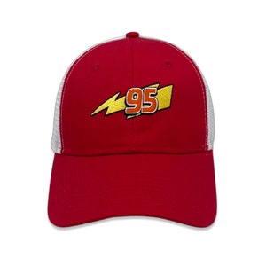 Cars Lightning Mcqueen 95 Trucker Cap | Embroidered Logo Hat With ...