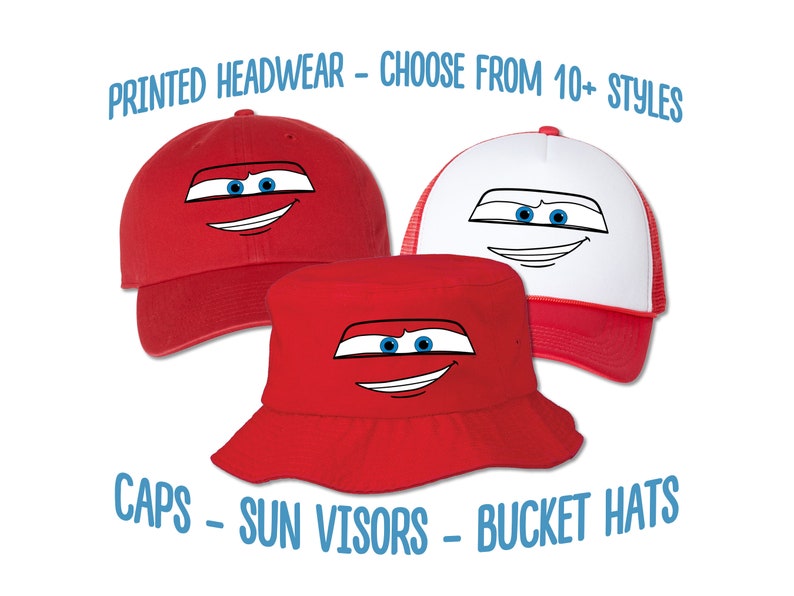 Lightning Mcqueen Hat | Cars Mcqueen Face Printed Hat | Cars Birthday ...