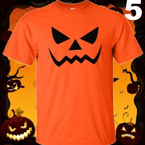 Halloween Pumpkin Face Jack O Lantern T-shirt Costume Five Different ...