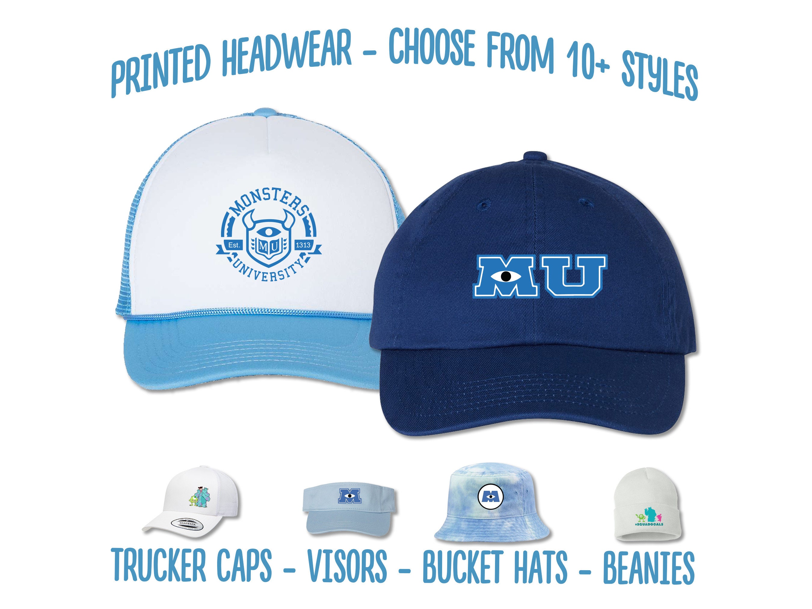 Monsters University Hat | Monsters Inc Logo Printed Hat | MU Hat ...
