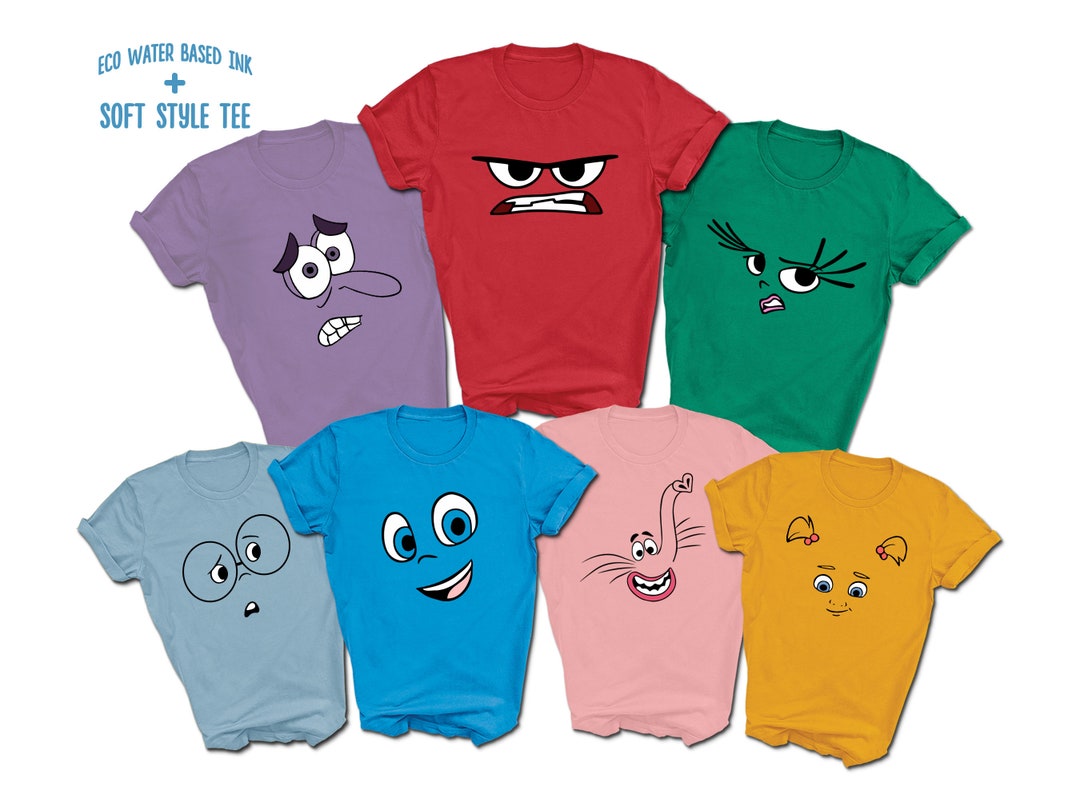 Inside Out Character Face Print T-shirts | Premium Soft Style Tees ...