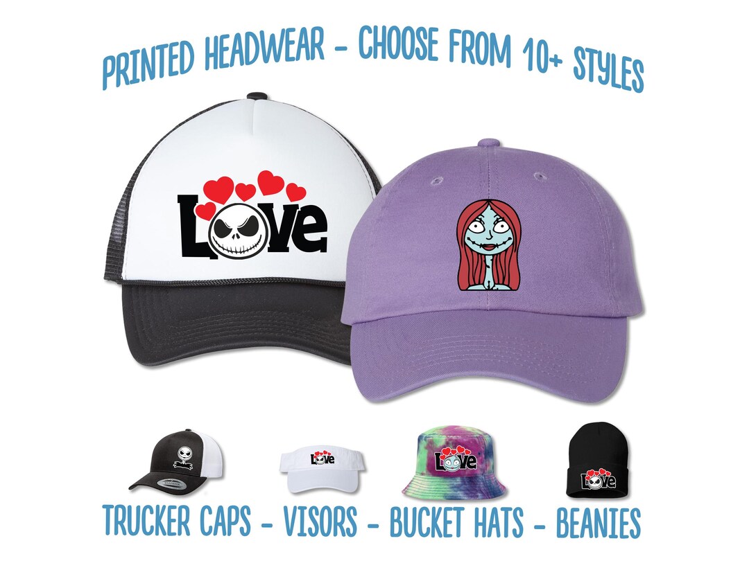 Jack Skellington Love Hat | Sally Love Cap | Jack & Sally Couples Hats ...