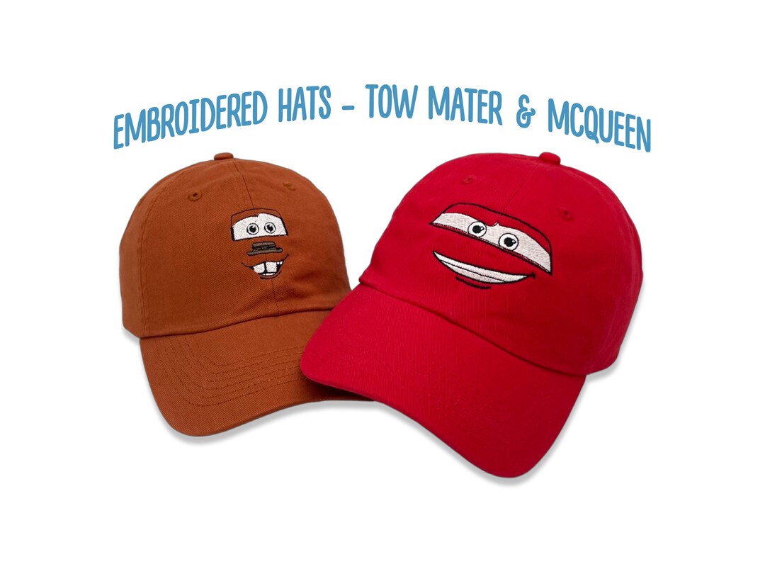 CARS Lightning Mcqueen Embroidered Hat | Tow Mater Embroidered Hat ...