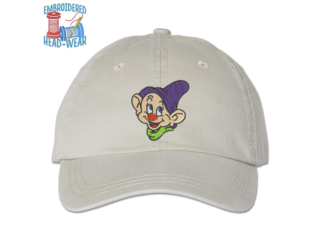 Dopey Embroidered Cap | Snow White and Seven Dwarfs Theme Dopey Face ...