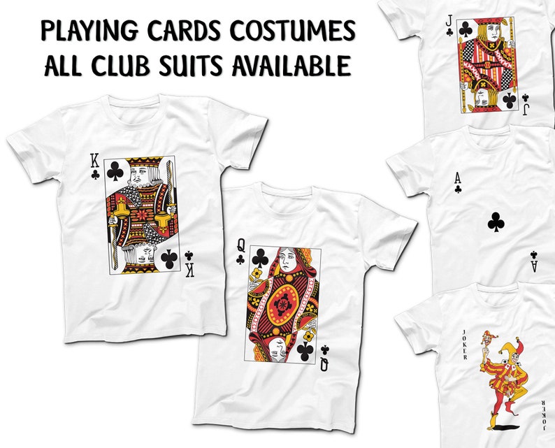 Club Suits Playing Cards Costume T-Shirt Halloween Theme Tee | Etsy