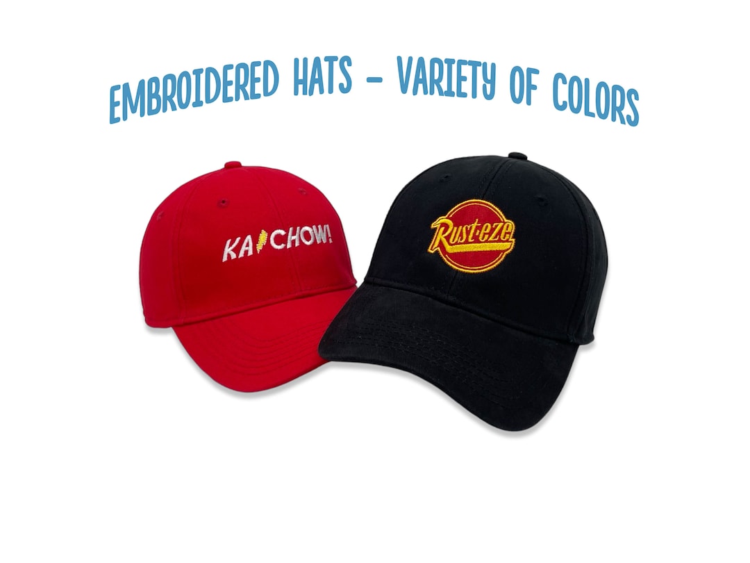 Ka-chow Lightning Mcqueen Cap | Rust-eze Mack Cars Embroidered Hat ...