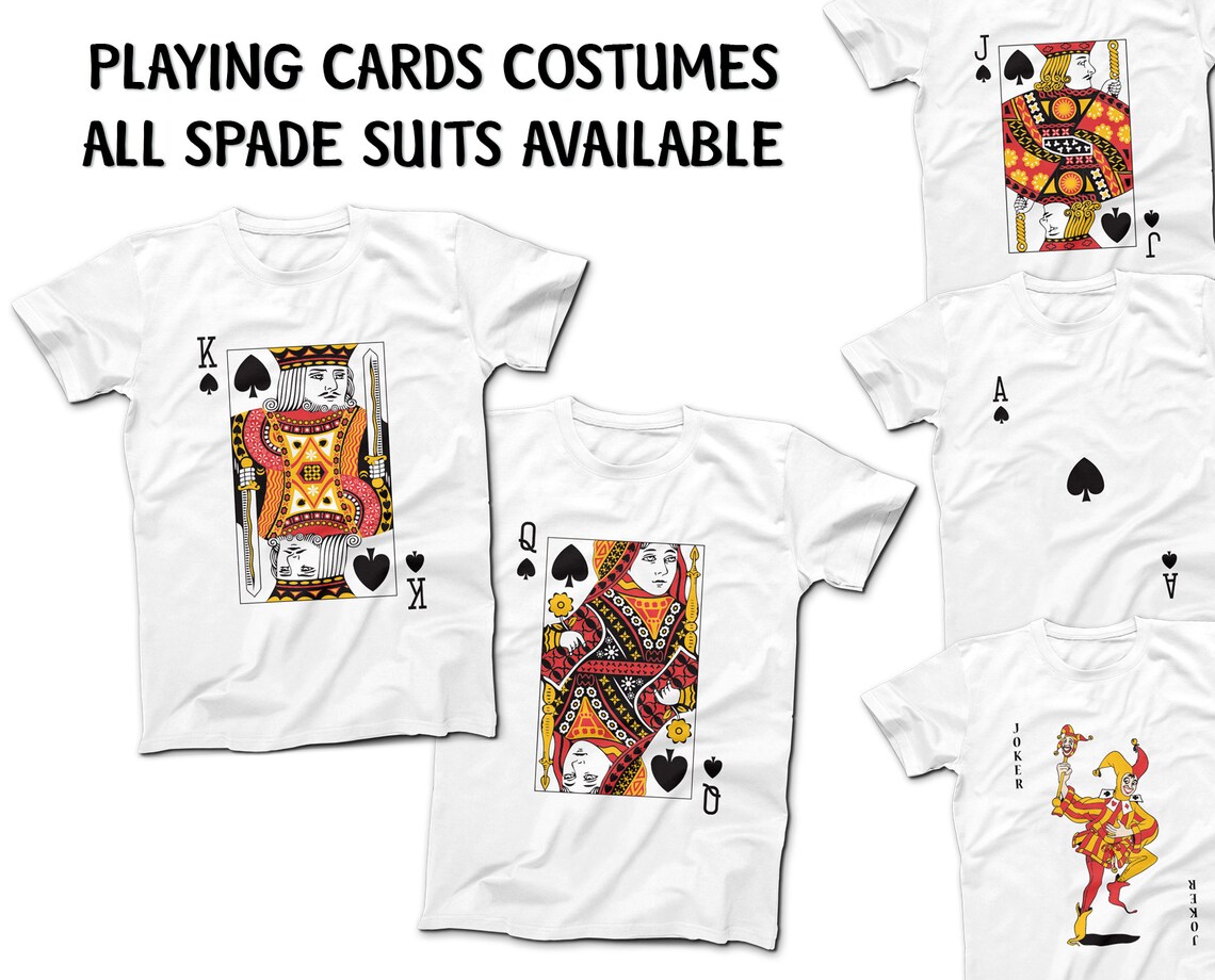 Spade Suits Playing Cards Costume T-shirt Halloween Theme | Etsy