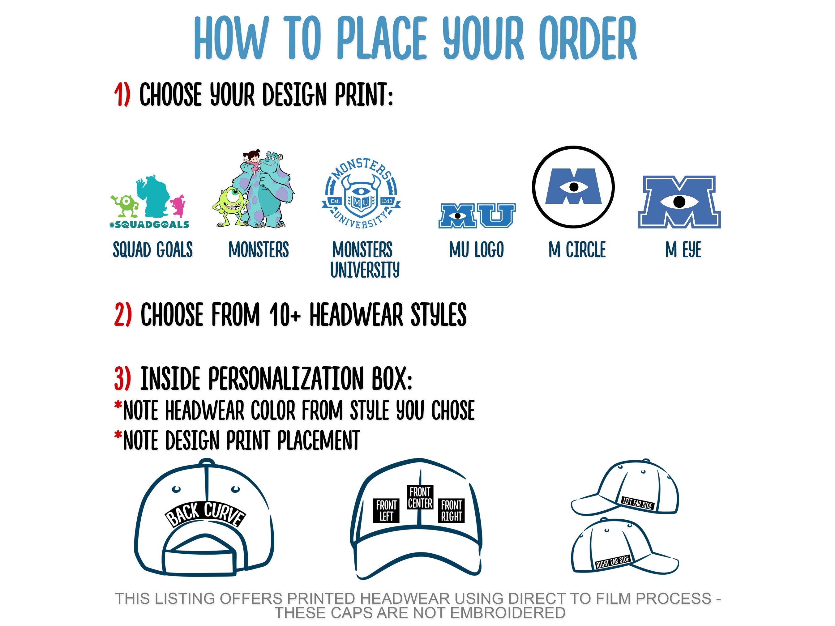 Monsters University Hat | Monsters Inc Logo Printed Hat | MU Hat ...