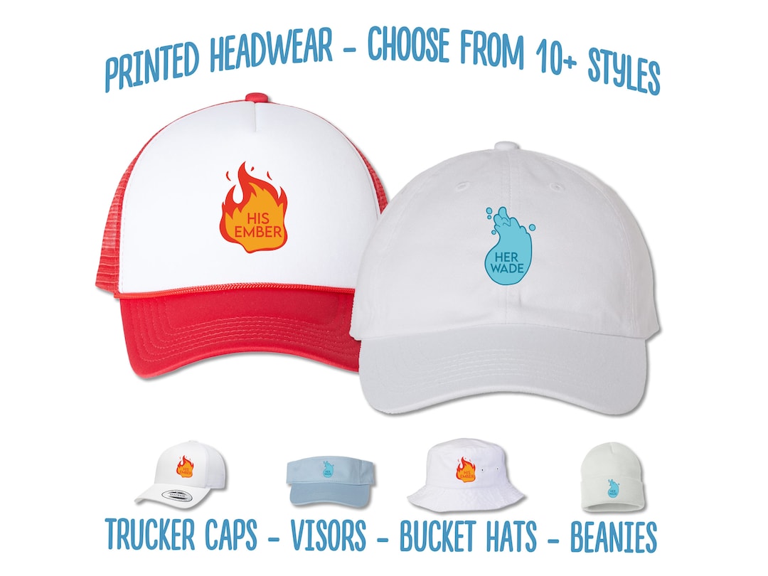 Elemental Hat | His Ember Printed Hat | Her Wade Cap | Ember and Wade ...