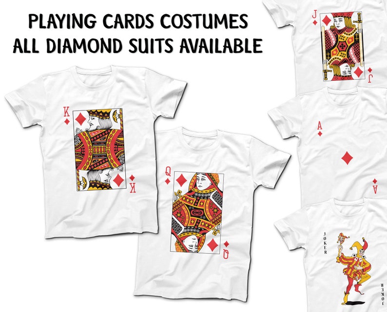 Diamond Suits Playing Cards Costume T-shirt | Halloween Theme Tee | All ...