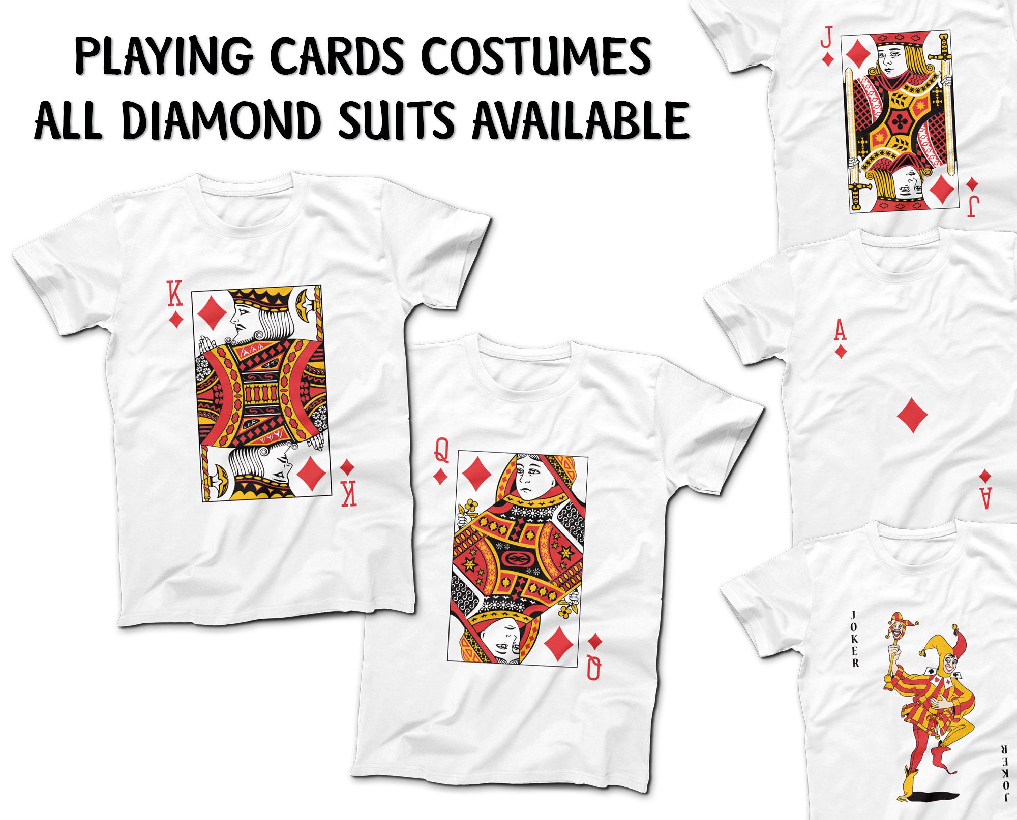 Diamond Suits Playing Cards Costume T-shirt | Halloween Theme Tee | All ...