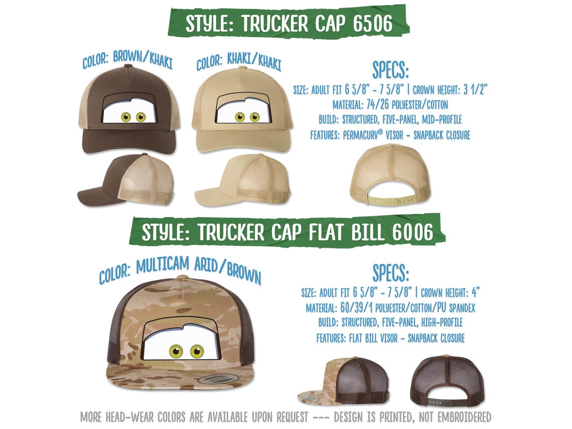 Tow Mater Hat | Cars Tow Mater Eyes Printed Hat | Cars Tow Truck ...
