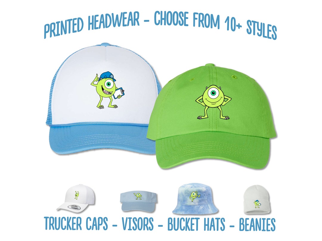 Mike Wazowski Hat Monsters University Mike Wazowski Printed Hat MU ...