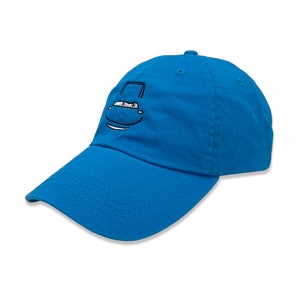 Cars Strip Dinoco Face Embroidered Cap Neon Blue Hat Professionally ...