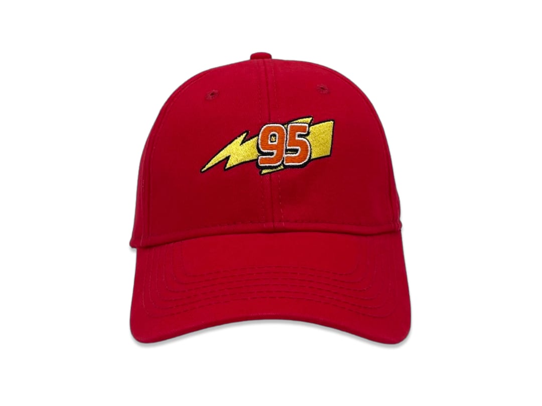 95 Lightning Mcqueen Cap Disney Park Embroidered Hat Structured Design ...
