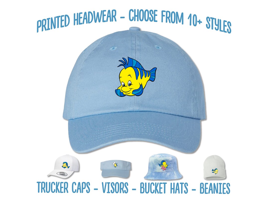 Flounder Hat | Little Mermaid Flounder Printed Cap | Little Mermaid ...