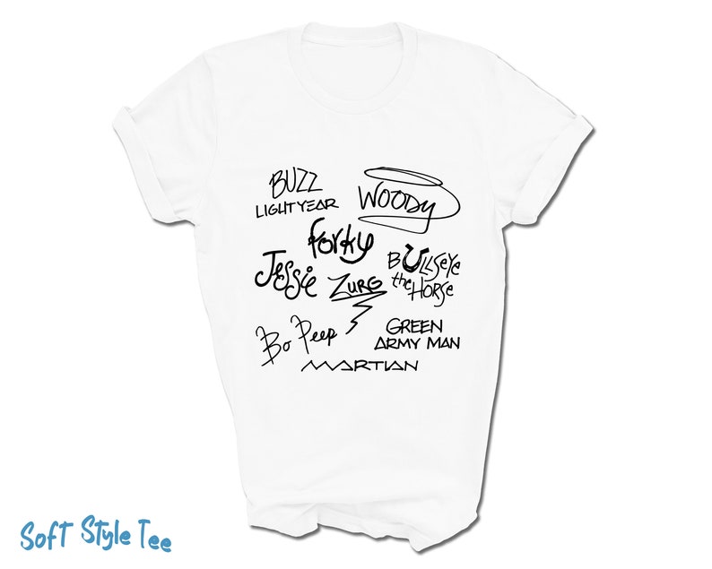 Toy Story Character Signatures T-shirt | Buzz Lightyear | Woody | Forky ...